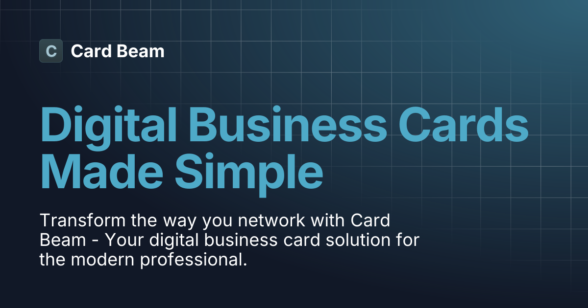 Digital Business Cards Made Simple | Card Beam